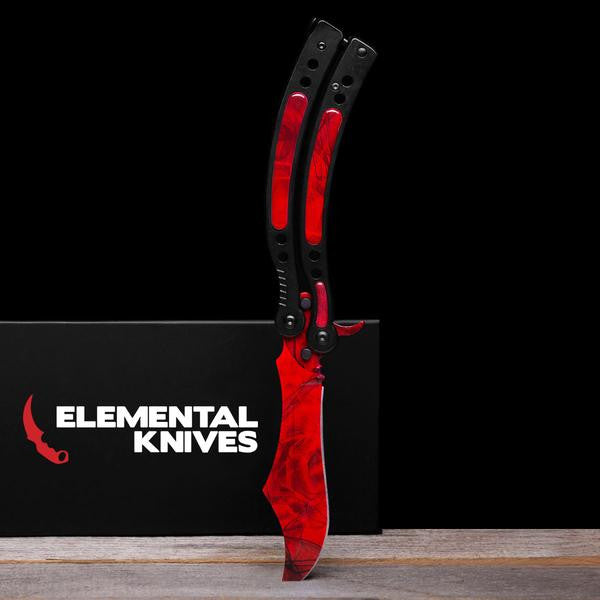 Real Ruby Folding Butterfly - Elemental Knives – Elemental Knives EU